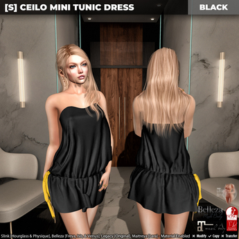 Second Life Marketplace - [S] Ceilo Mini Tunic Dress Black